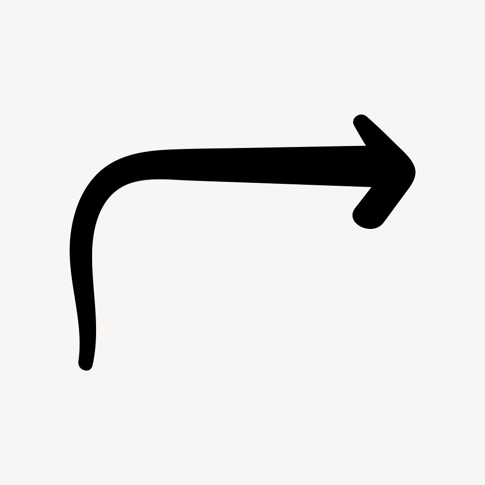 Curved black arrow pointing right | Free Vector Illustration - rawpixel Curved black arrow pointing right | Free Vector Illustration - rawpixel