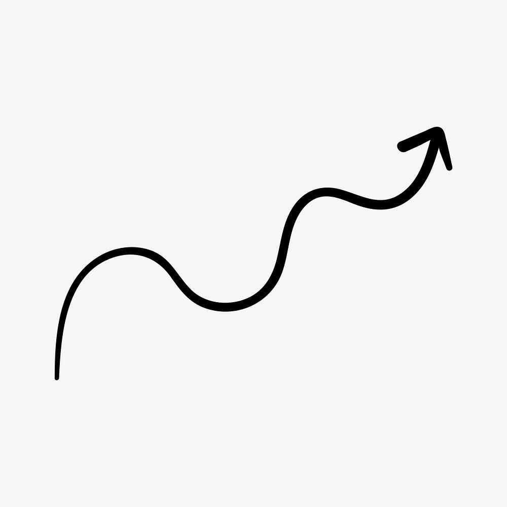 Curved upward growth arrow illustration | Free Vector Illustration ...