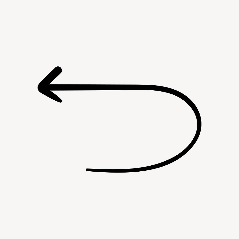 Curved arrow pointing left illustration | Free Vector Illustration ...