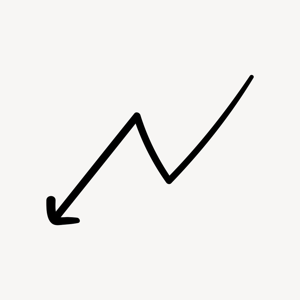 Simple downward trending arrow design | Free Photo Illustration - rawpixel