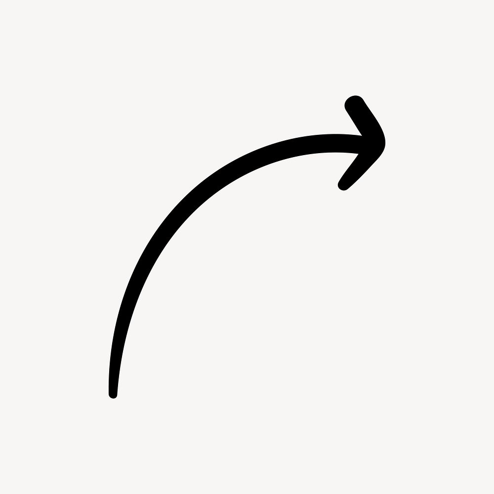 Curved arrow pointing right illustration | Free Vector Illustration ...