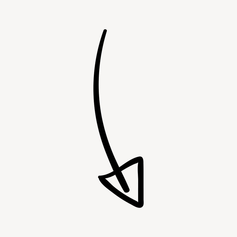 Curved arrow pointing downward design | Free Photo Illustration - rawpixel
