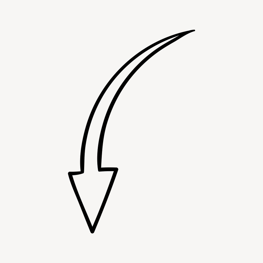 Curved arrow pointing downward design | Free Photo Illustration - rawpixel