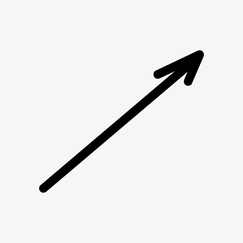 Simple upward diagonal arrow illustration | Free Vector Illustration ...