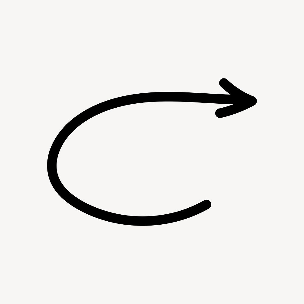 Curved black arrow illustration vector | Free Vector Illustration ...