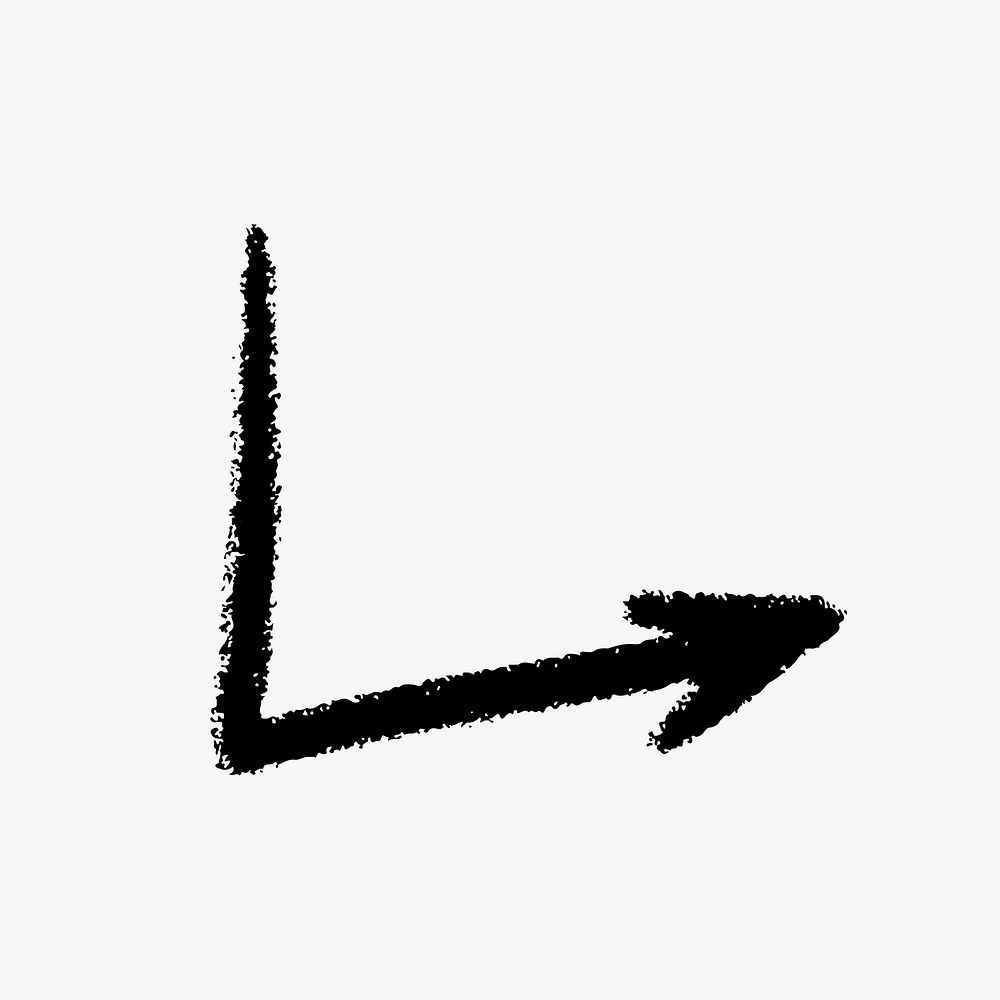 Hand-drawn right-angle arrow illustration vector | Free Vector ...
