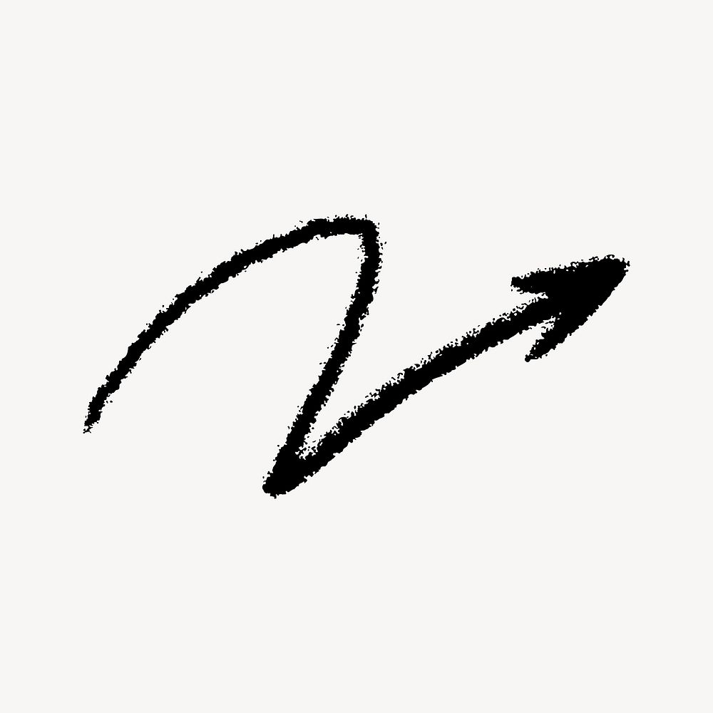 Curved black arrow illustration vector | Free Vector Illustration ...