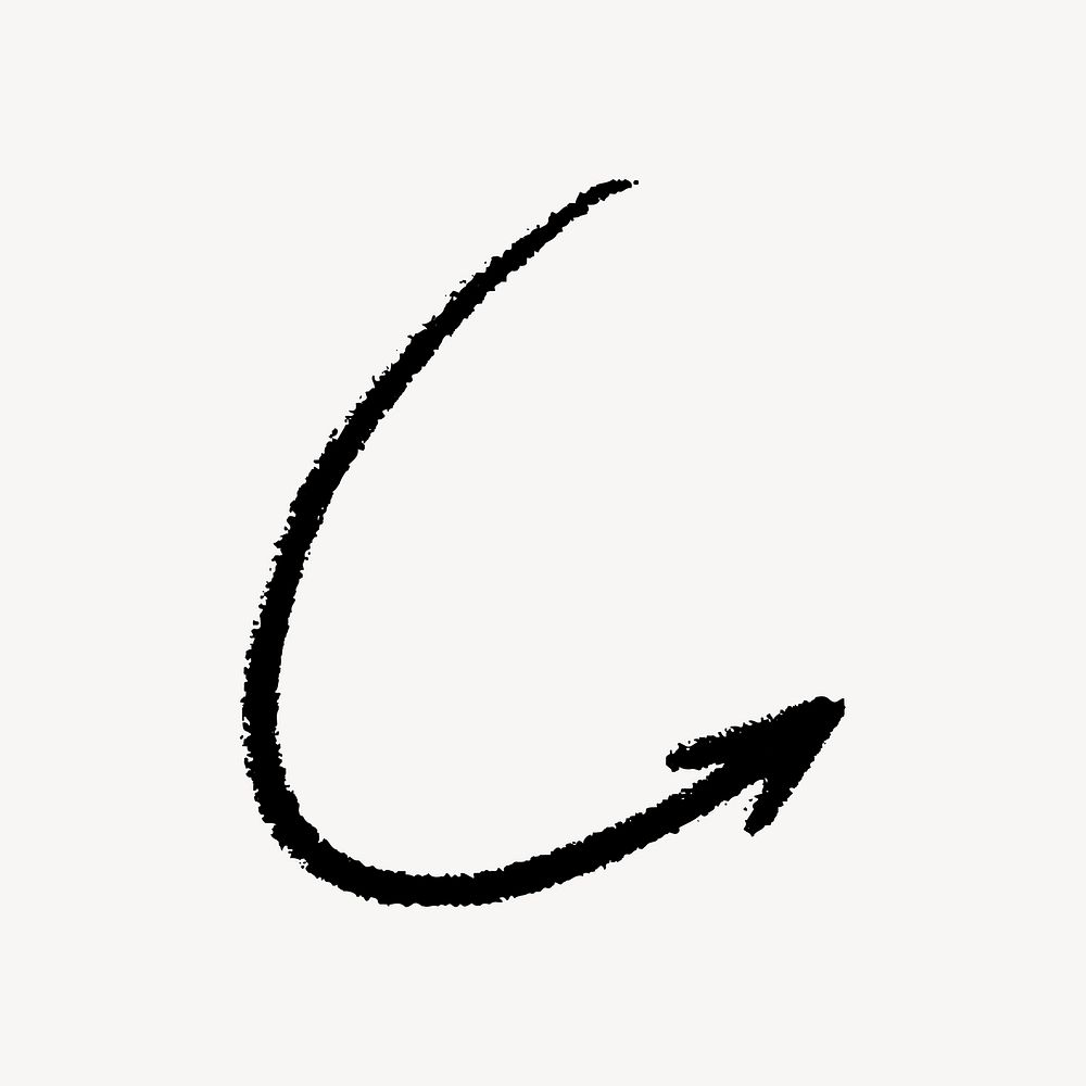 Curved black arrow white illustration | Free Vector Illustration - rawpixel