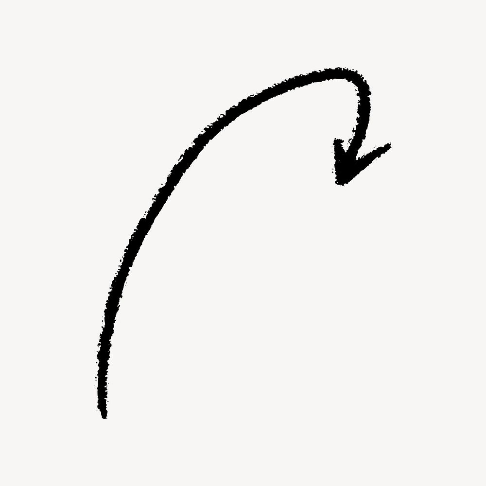 Curved black arrow white illustration | Free Vector Illustration - rawpixel