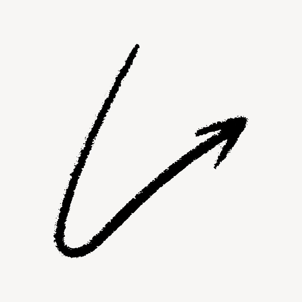 Curved black arrow illustration vector | Free Vector Illustration ...