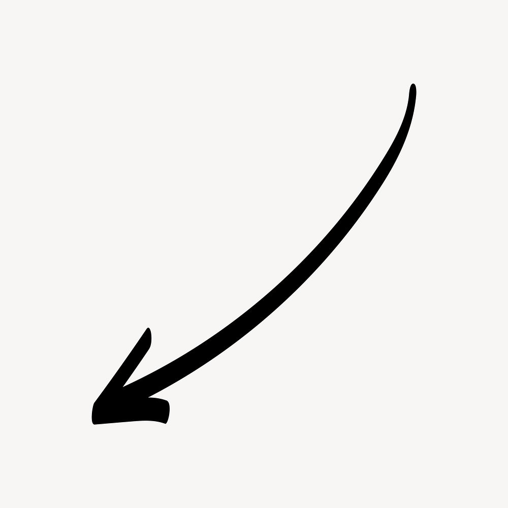 Curved black arrow illustration vector | Free Vector Illustration ...