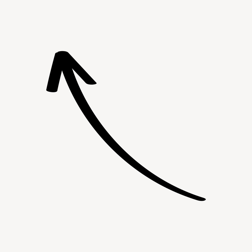 Curved black arrow illustration vector | Free Vector Illustration ...
