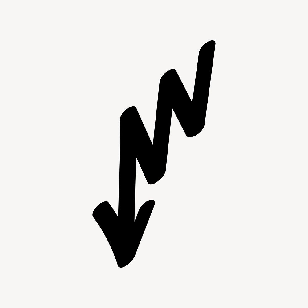 Downward arrow financial decline symbol | Free Vector Illustration ...