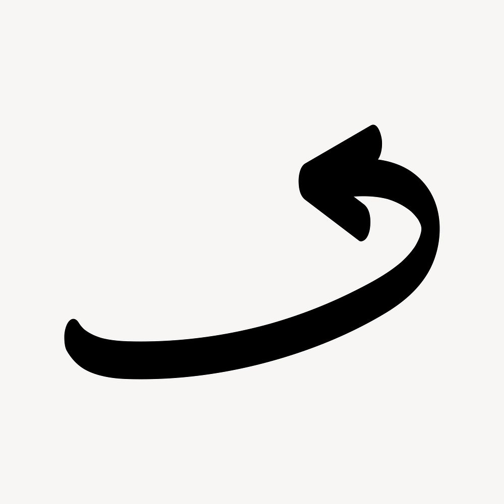 Curved arrow indicating backward direction | Free Vector Illustration ...