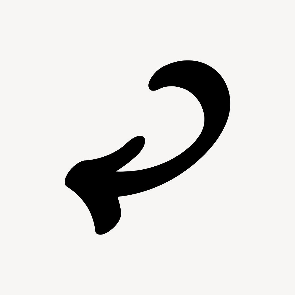 Curved black arrow illustration vector | Free Vector Illustration ...