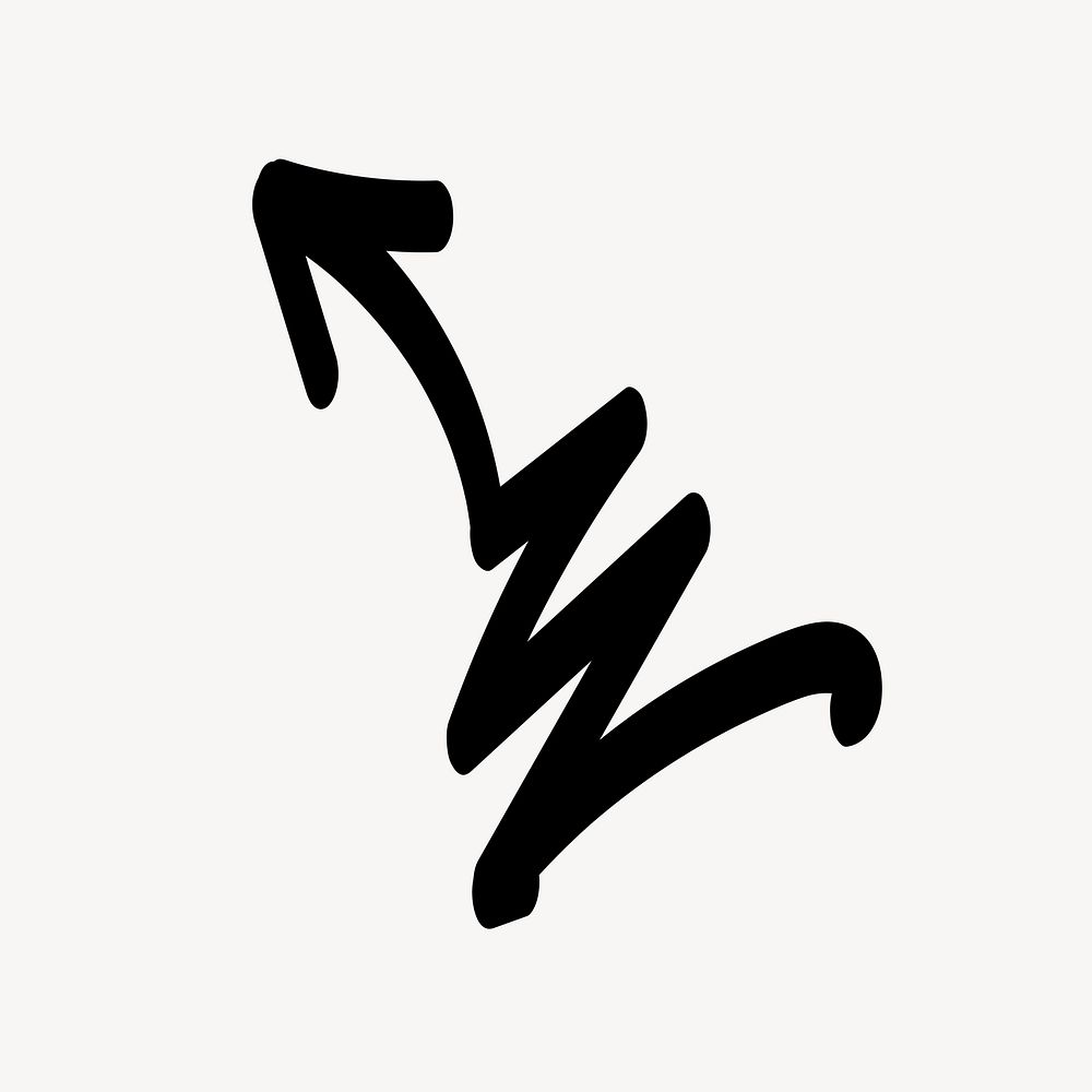 Upward zigzag arrow icon illustration | Free Vector Illustration - rawpixel