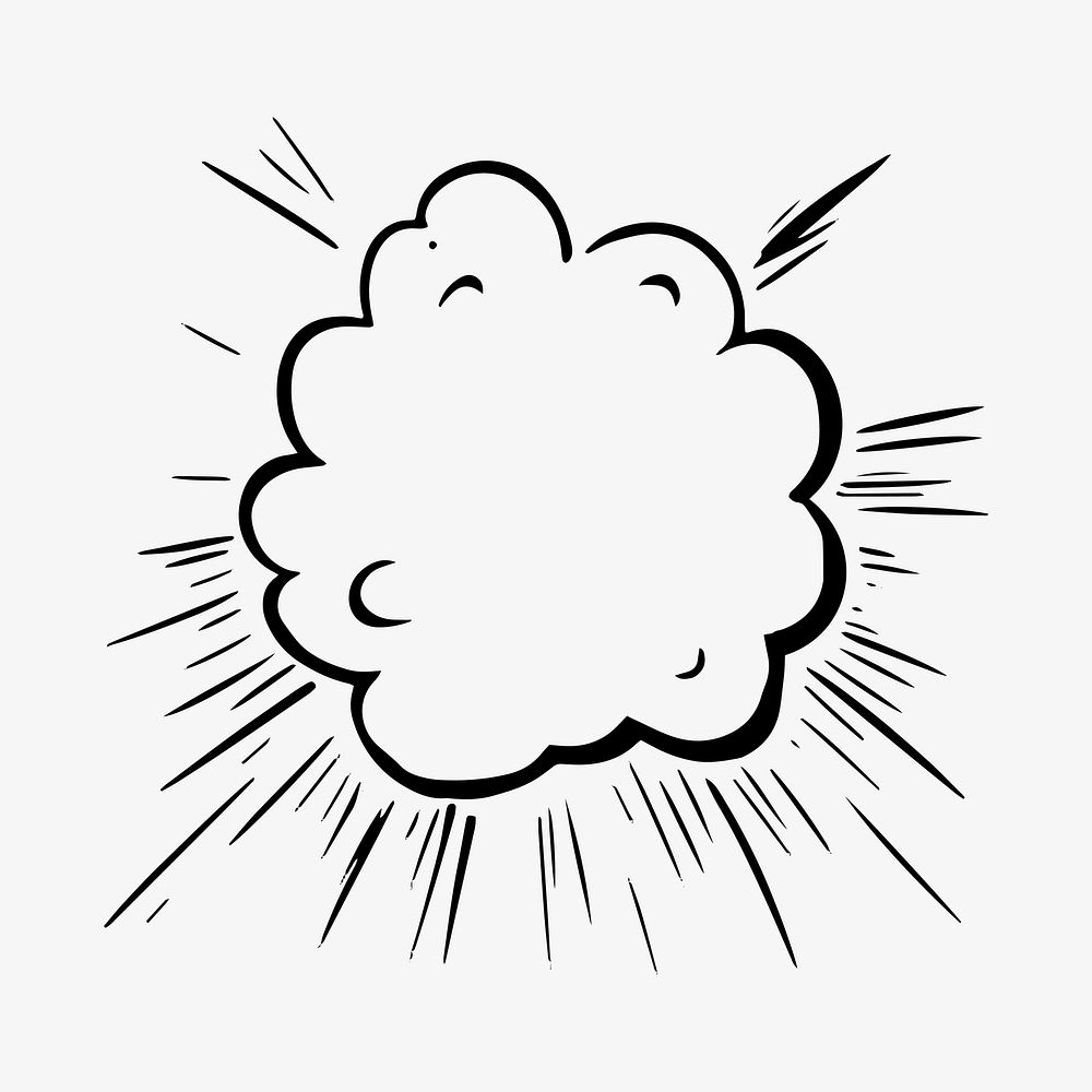 Comic explosion cloud illustration | Free Photo Illustration - rawpixel