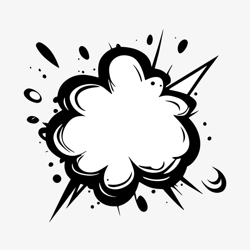 Comic explosion cloud illustration | Free Photo Illustration - rawpixel