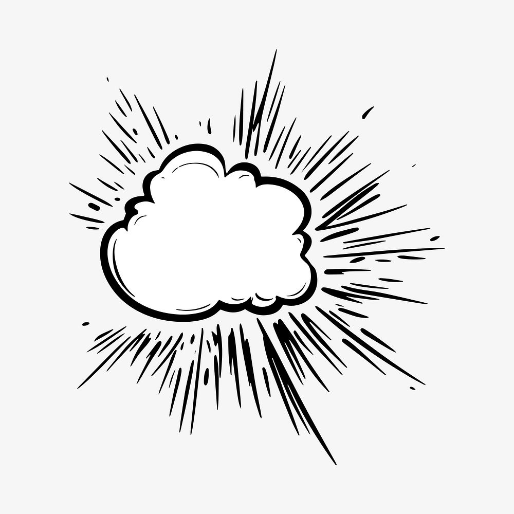 Comic cloud explosion burst illustration | Free Photo Illustration - rawpixel