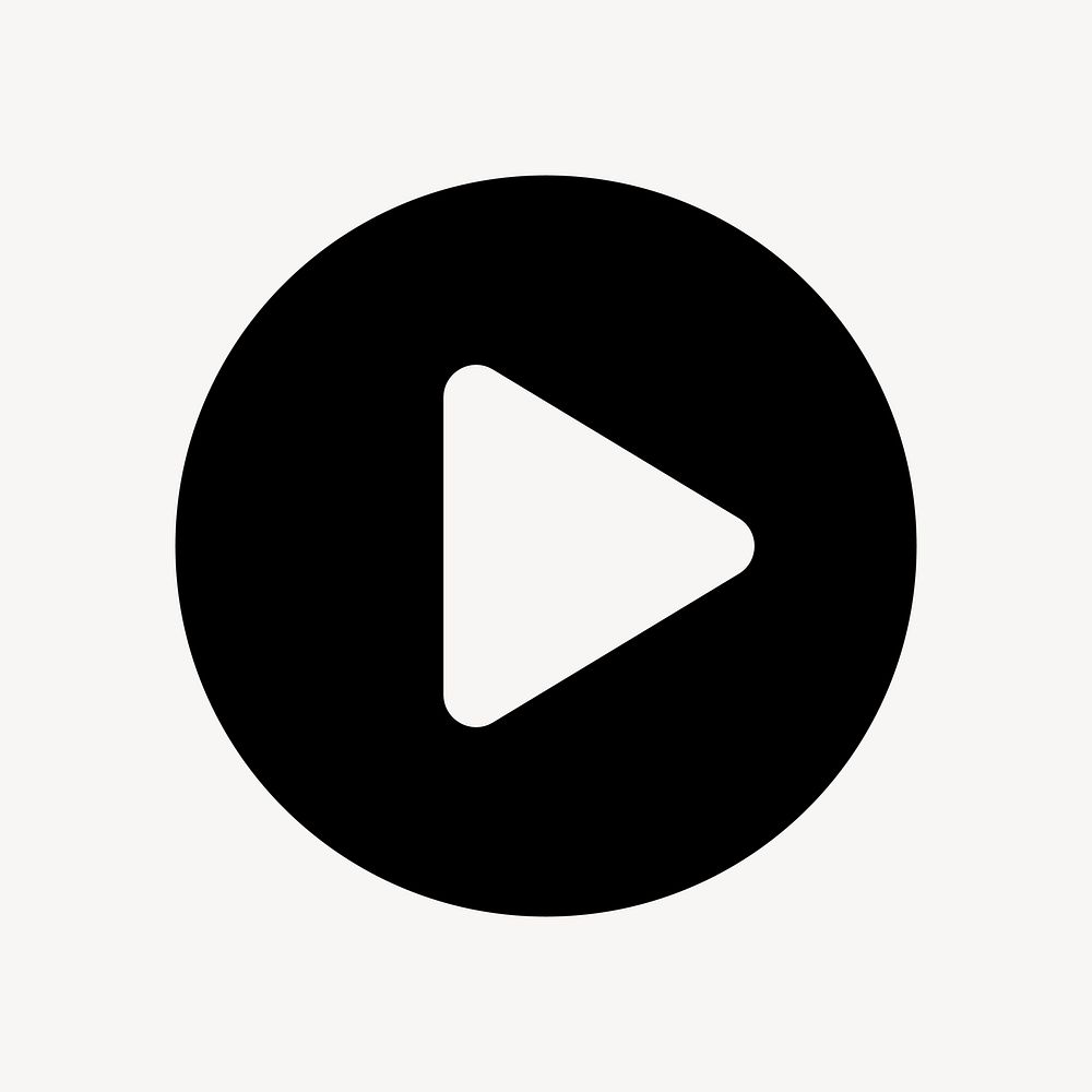 Minimalist play button icon illustration | Free Vector Illustration ...