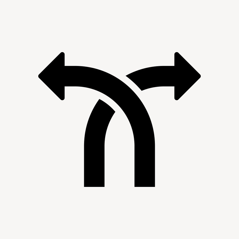 Curved arrows directional icon illustration | Free Vector Illustration ...