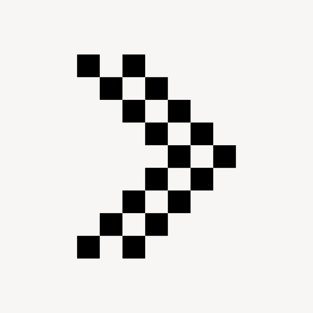 Checkered arrow digital pixel art | Free Vector Illustration - rawpixel