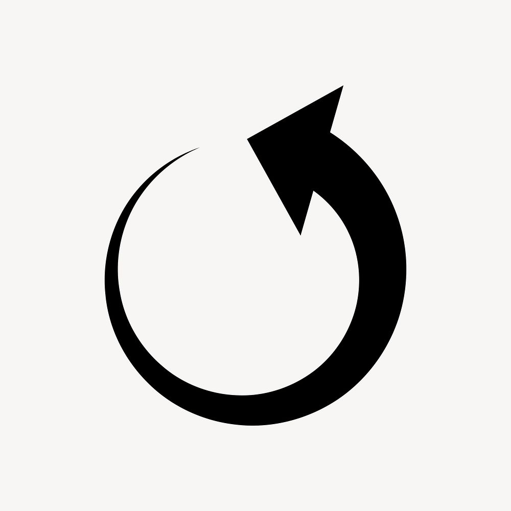 Black circular arrow icon illustration | Free Vector Illustration ...