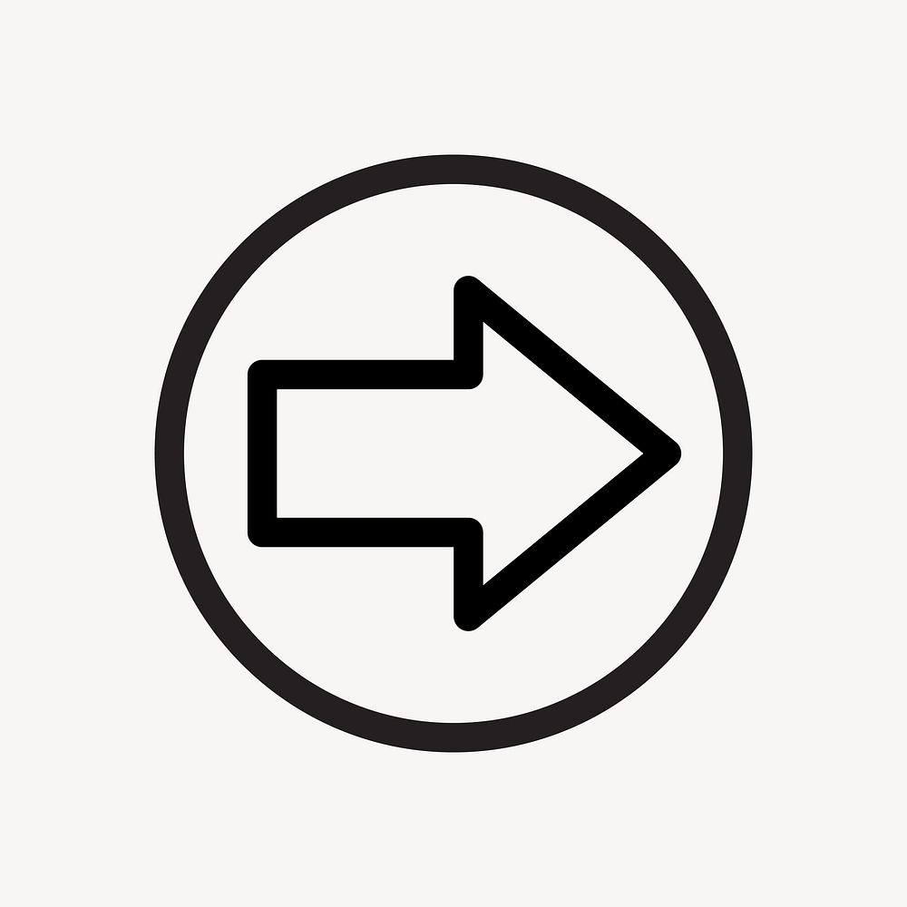 Simple right arrow icon illustration | Free Vector Illustration - rawpixel