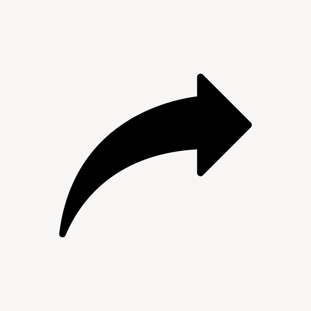 Curved black arrow icon illustration | Free Vector Illustration - rawpixel