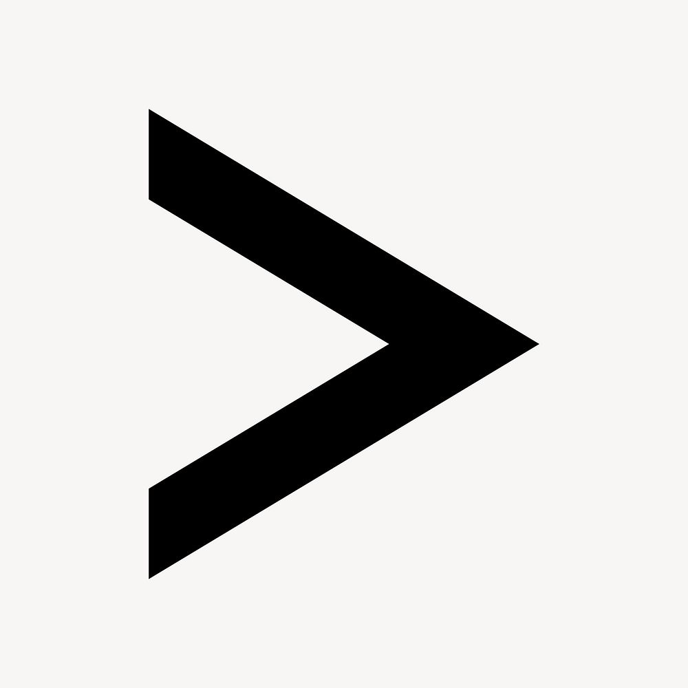 Minimalist black greater than symbol | Free Vector Illustration - rawpixel