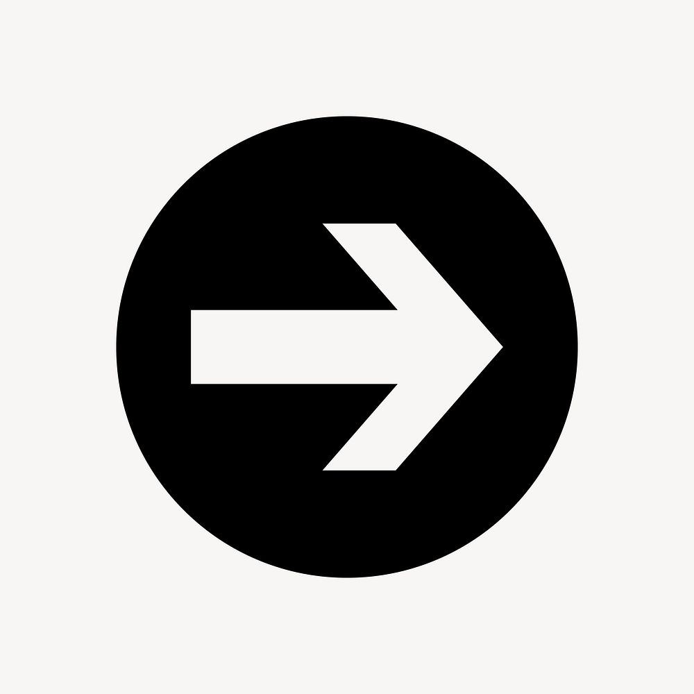 Simple right arrow circle illustration | Free Vector Illustration ...