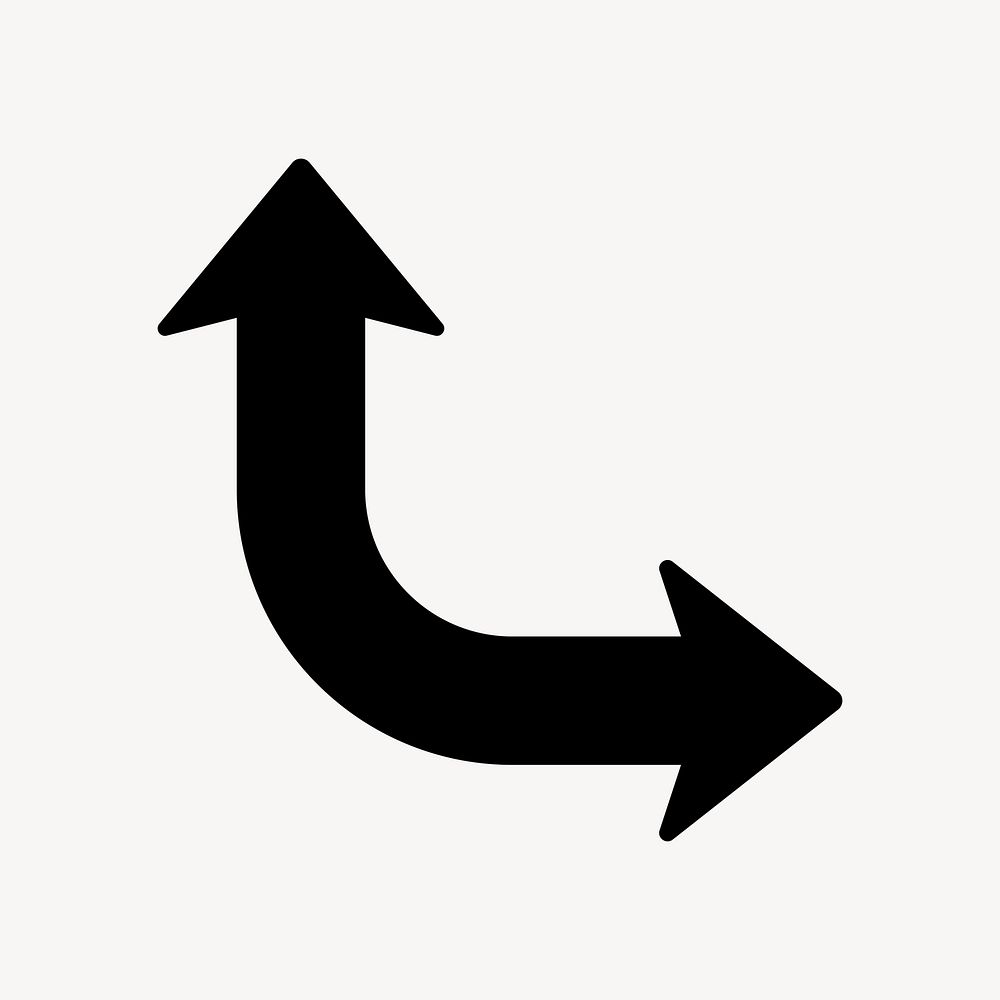 Curved directional arrow symbol illustration | Free Vector Illustration ...