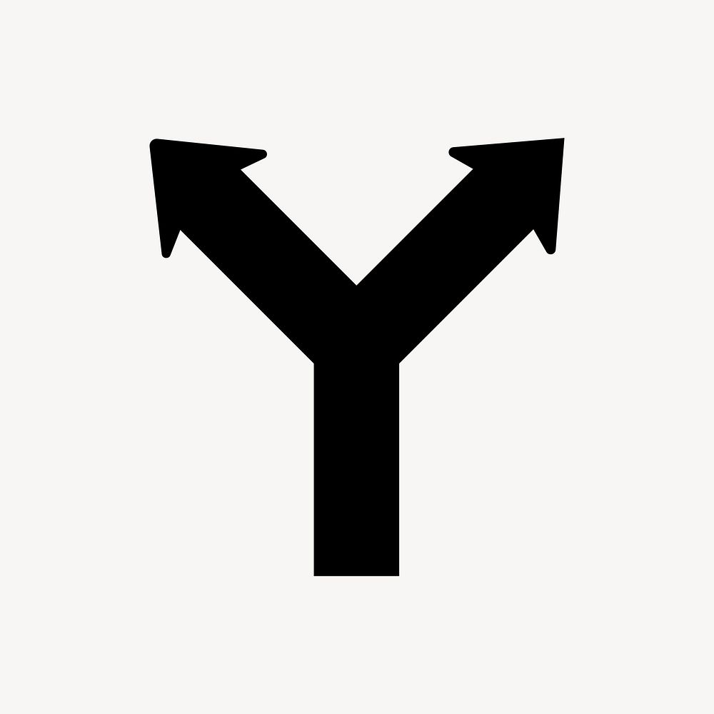 Simple black Y-shaped arrow design | Free Photo Illustration - rawpixel