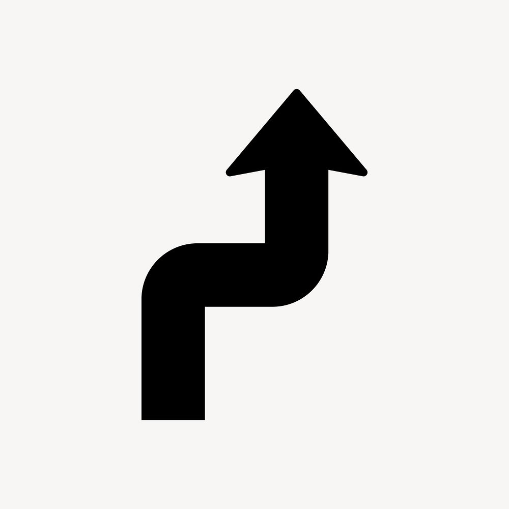 Curved arrow direction sign illustration | Free Vector Illustration ...