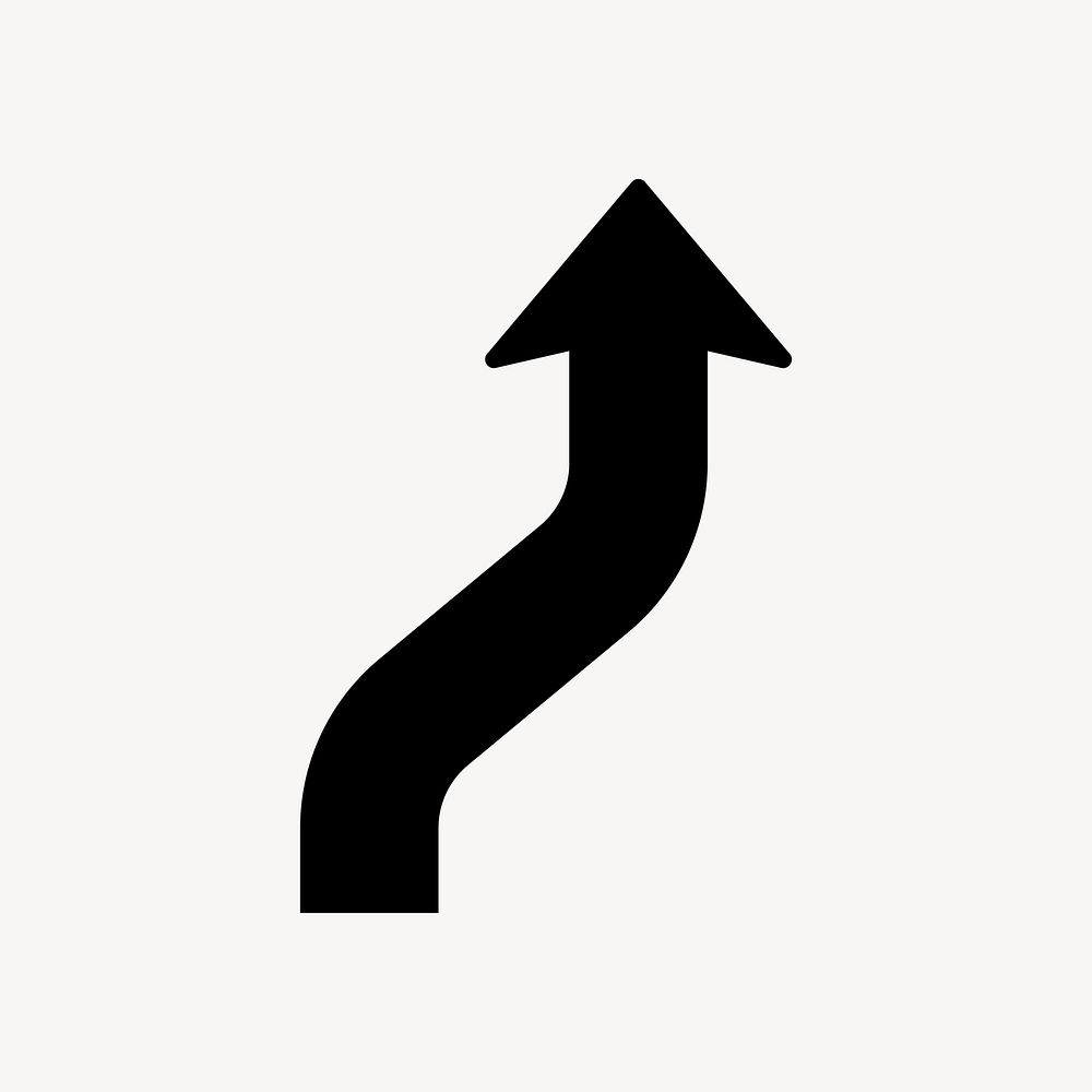 Curved arrow direction symbol illustration | Free Vector Illustration ...