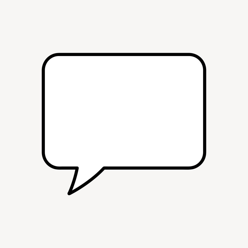 Rectangle speech bubble outline shape | Free Vector Illustration - rawpixel