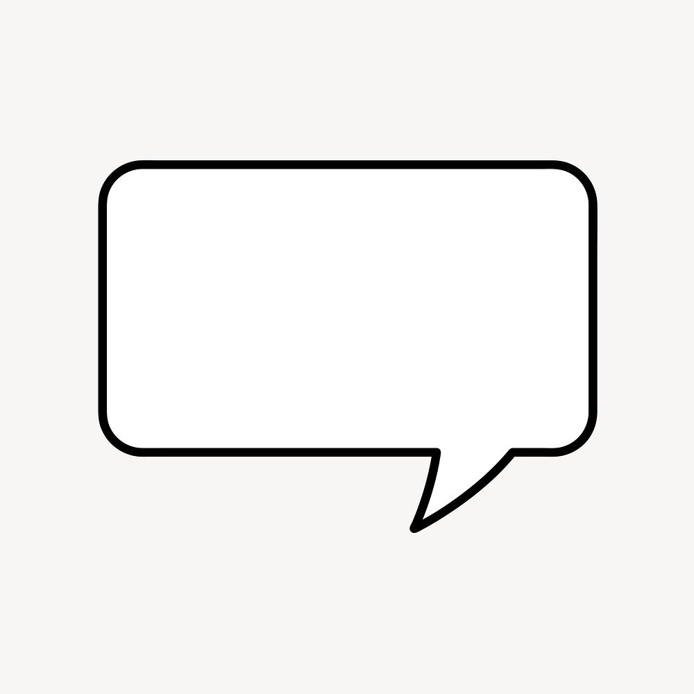 Rectangle speech bubble outline shape | Free Vector Illustration - rawpixel
