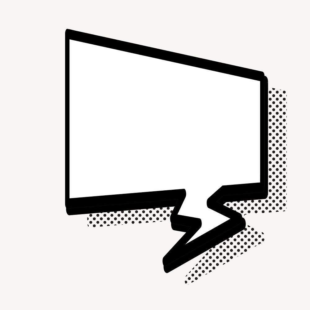 Comic rectangle speech bubble outline | Free Vector Illustration - rawpixel
