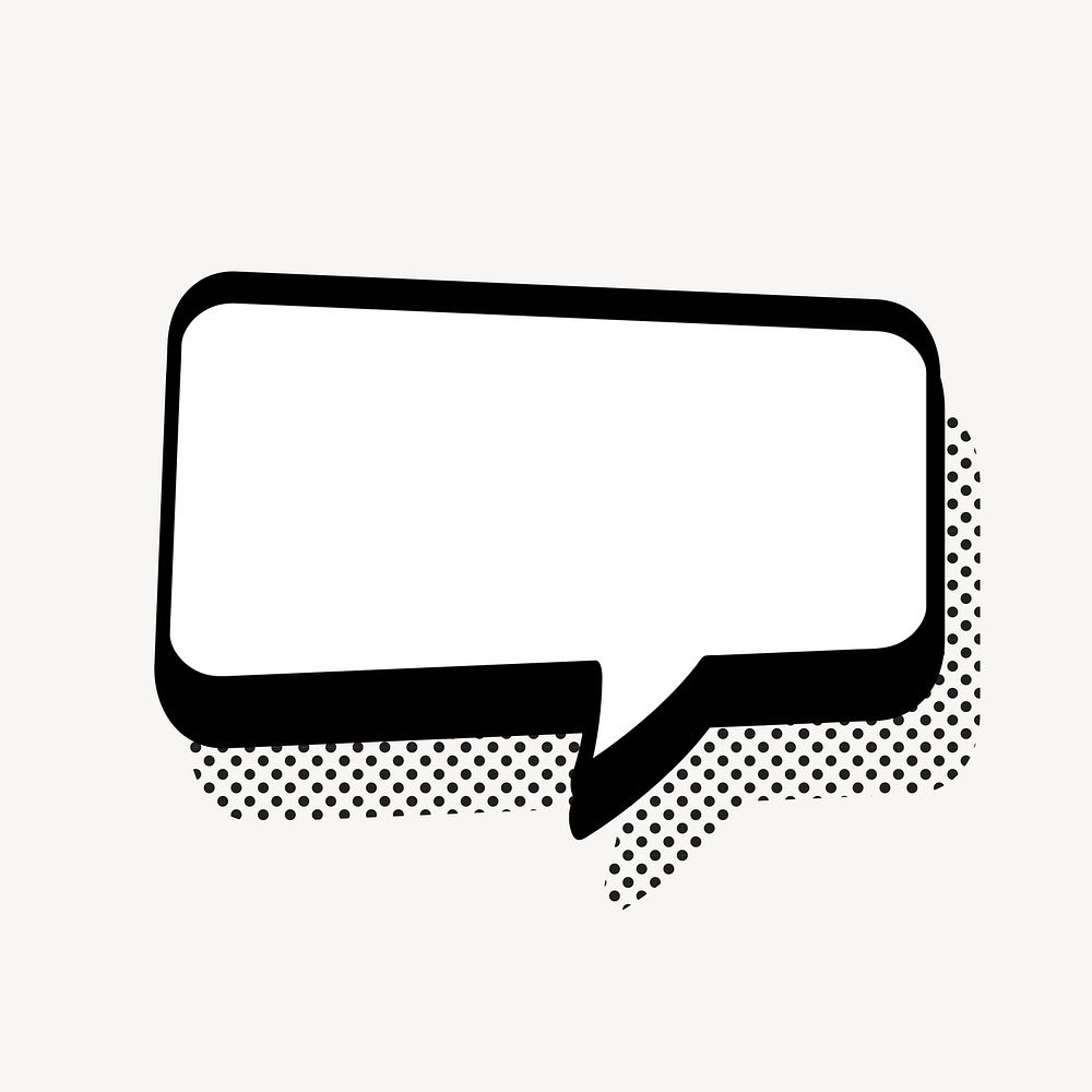 Comic rectangle speech bubble outline | Free Vector Illustration - rawpixel