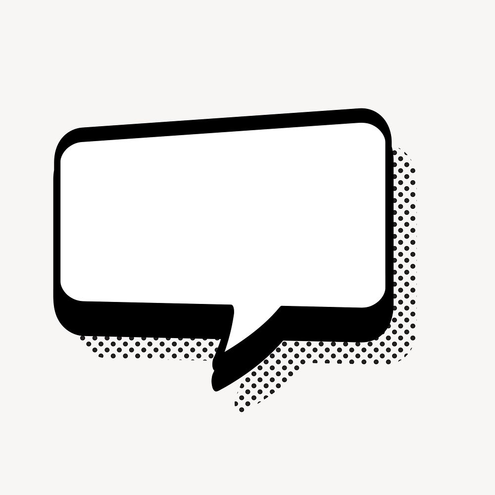Comic rectangle speech bubble outline | Free Vector Illustration - rawpixel