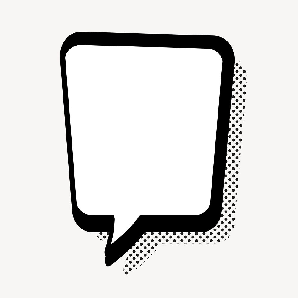 Comic rectangle speech bubble outline | Free Vector Illustration - rawpixel