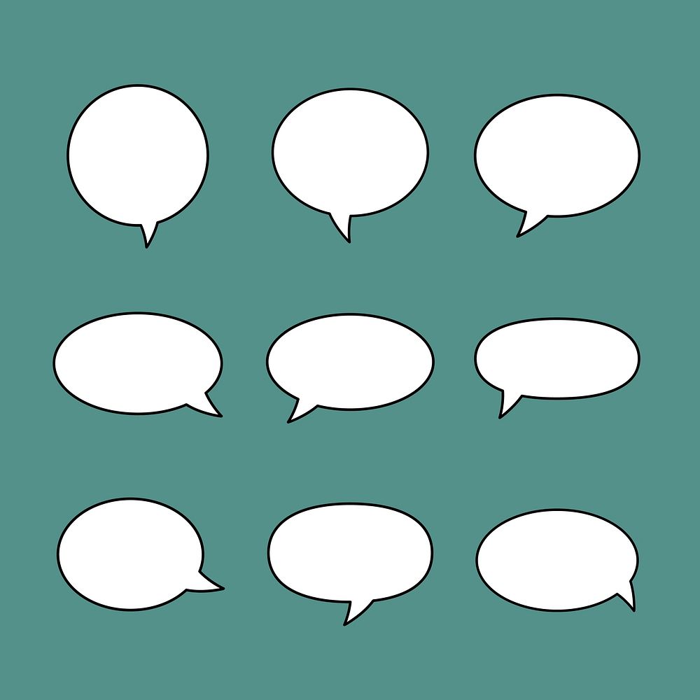 Simple speech bubble illustration set | Free Photo Illustration - rawpixel