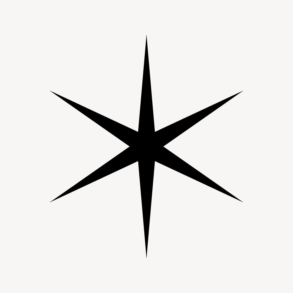 Minimalist black eight-pointed star vector | Free Vector Illustration ...