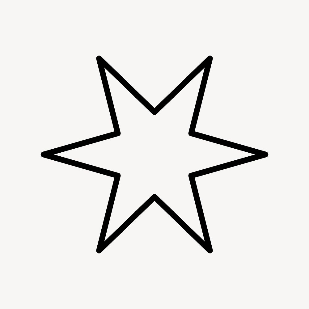 Simple black star outline vector | Free Vector Illustration - rawpixel