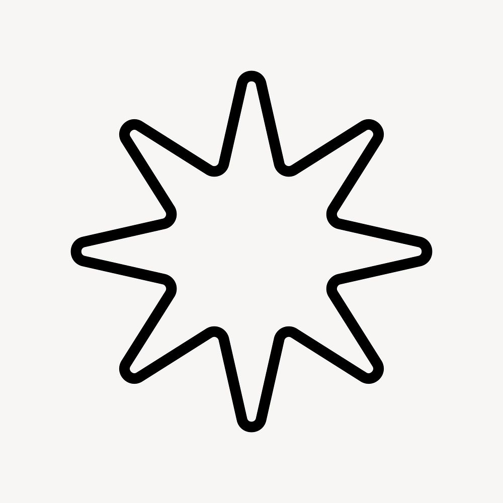 Minimalist black eight-pointed star vector | Free Vector Illustration ...