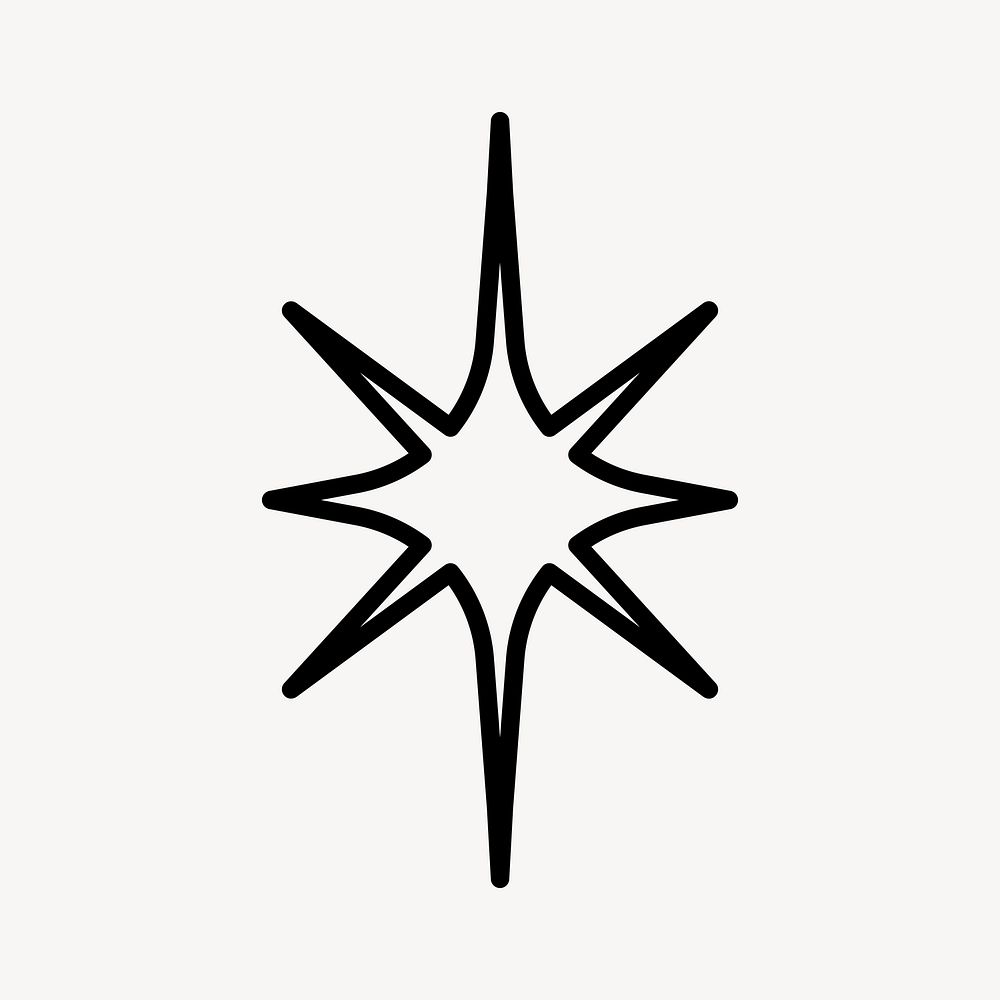 Minimalist starburst line art vector | Free Vector Illustration - rawpixel