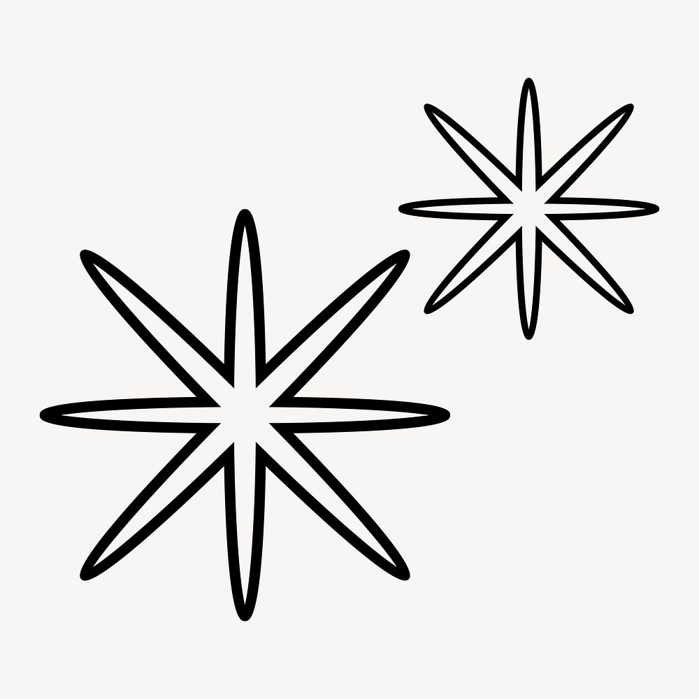 Minimalist starburst line art vector | Free Vector Illustration - rawpixel