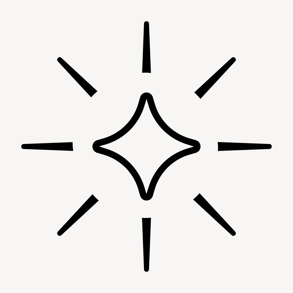 Minimalist starburst line art vector | Free Vector Illustration - rawpixel