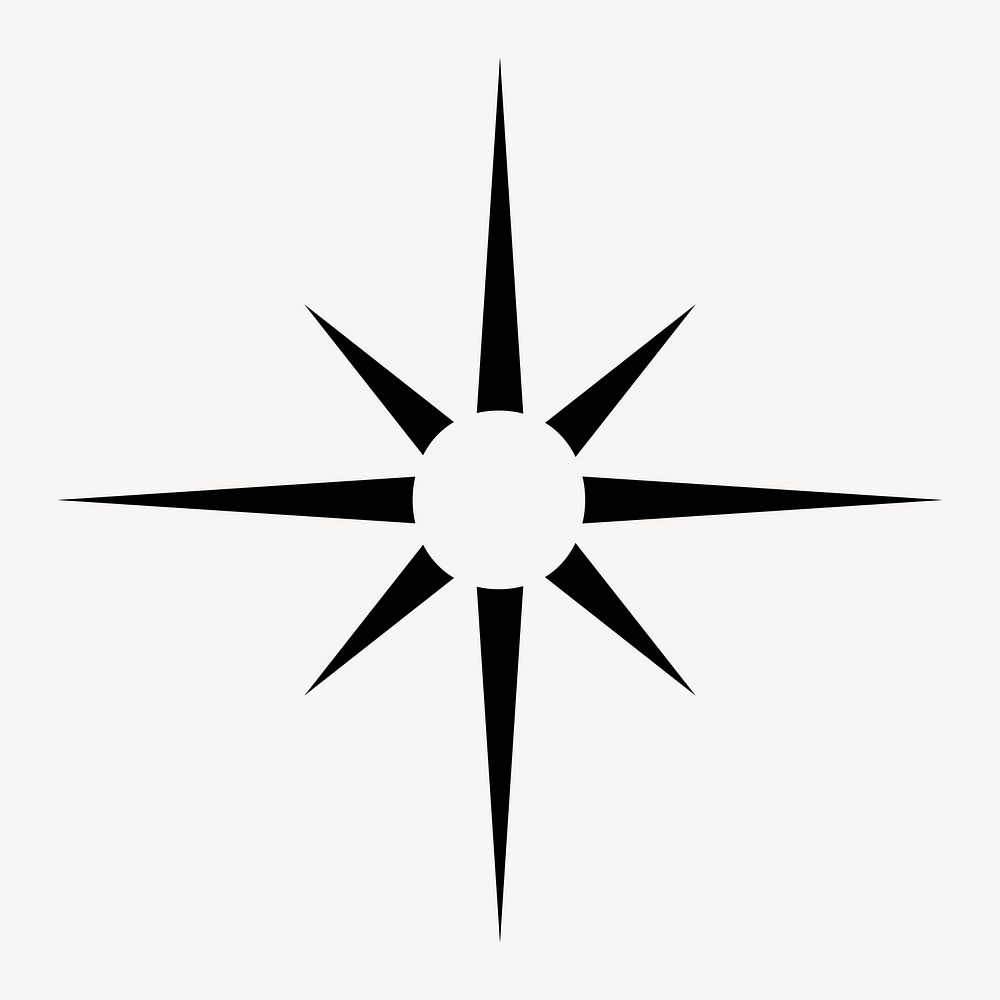Minimalist black eight-pointed star vector | Free Vector Illustration ...