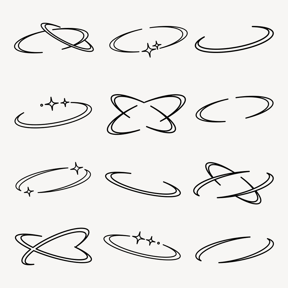 Minimalist celestial orbit line art | Free Vector Illustration - rawpixel